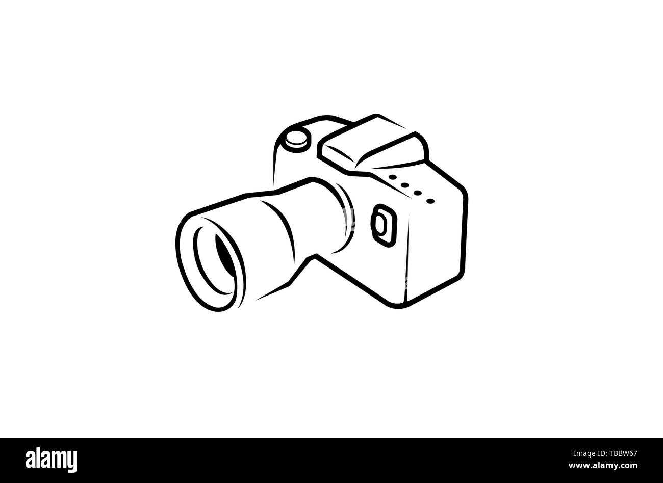 Creative Black Camera line Logo Design Symbol Vector Illustration Stock ...