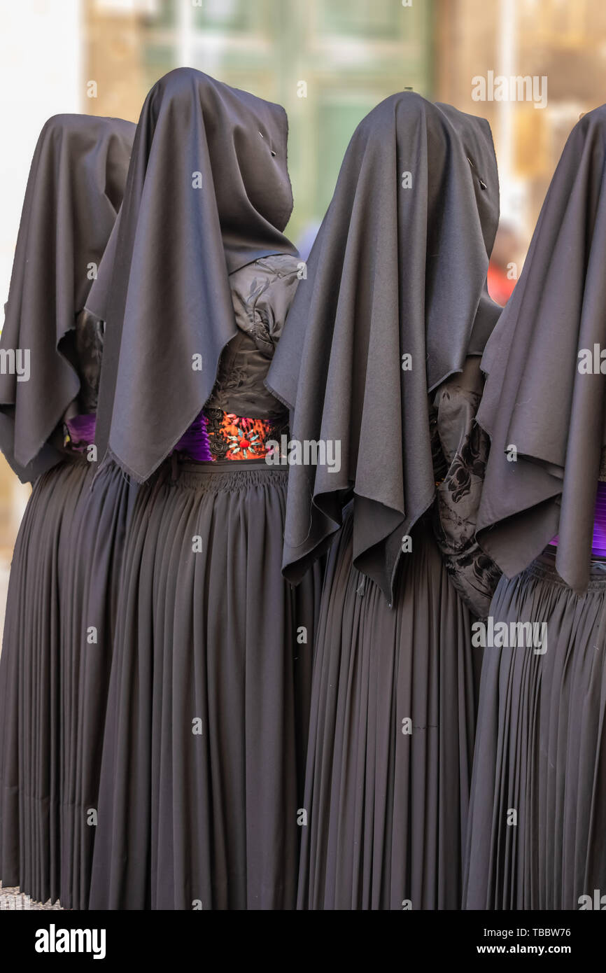 Fascinating beauty of the traditional sardinian costumes, still worn in ...