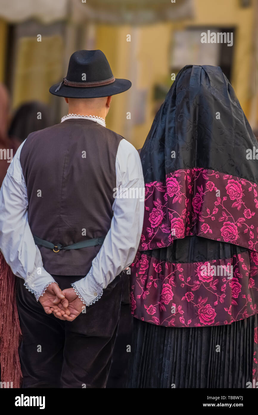 Fascinating beauty of the traditional sardinian costumes, still worn in ...