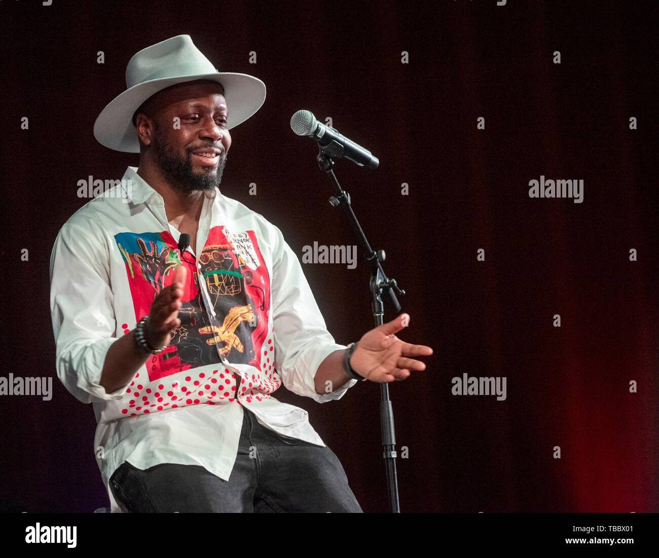 Three time Grammy award singer Wyclef Jean during the Summit on Race in ...