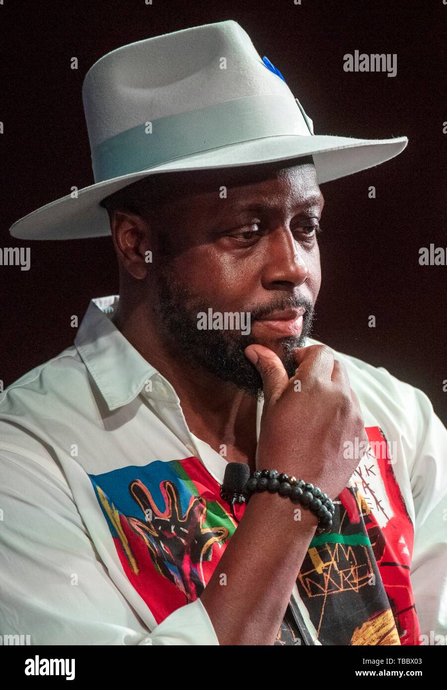 Three time Grammy award singer Wyclef Jean during the Summit on Race in ...