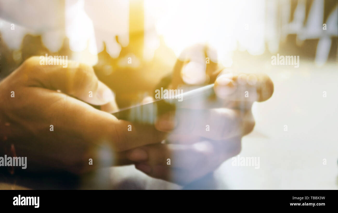Multiple exposure of smart phone Stock Photo - Alamy