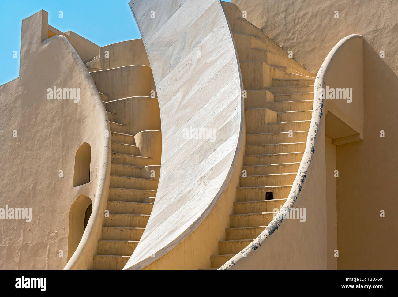 Detail of stairs at Jantar Mantar Observatory, Jaipur, Rajasthan, India ...