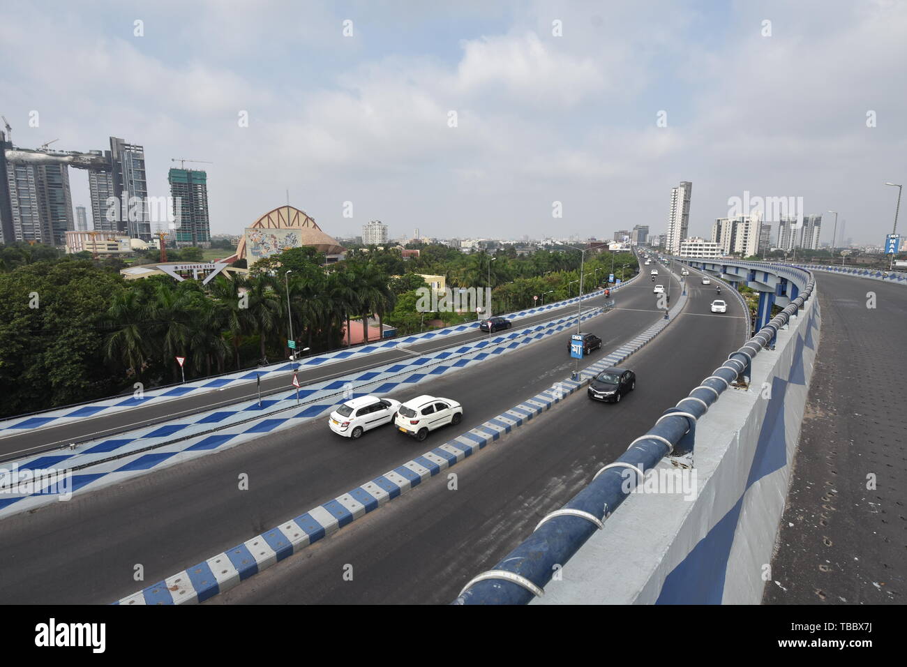 East bound flanks of the Maa Flyover near Parama island on EM Bypass ...