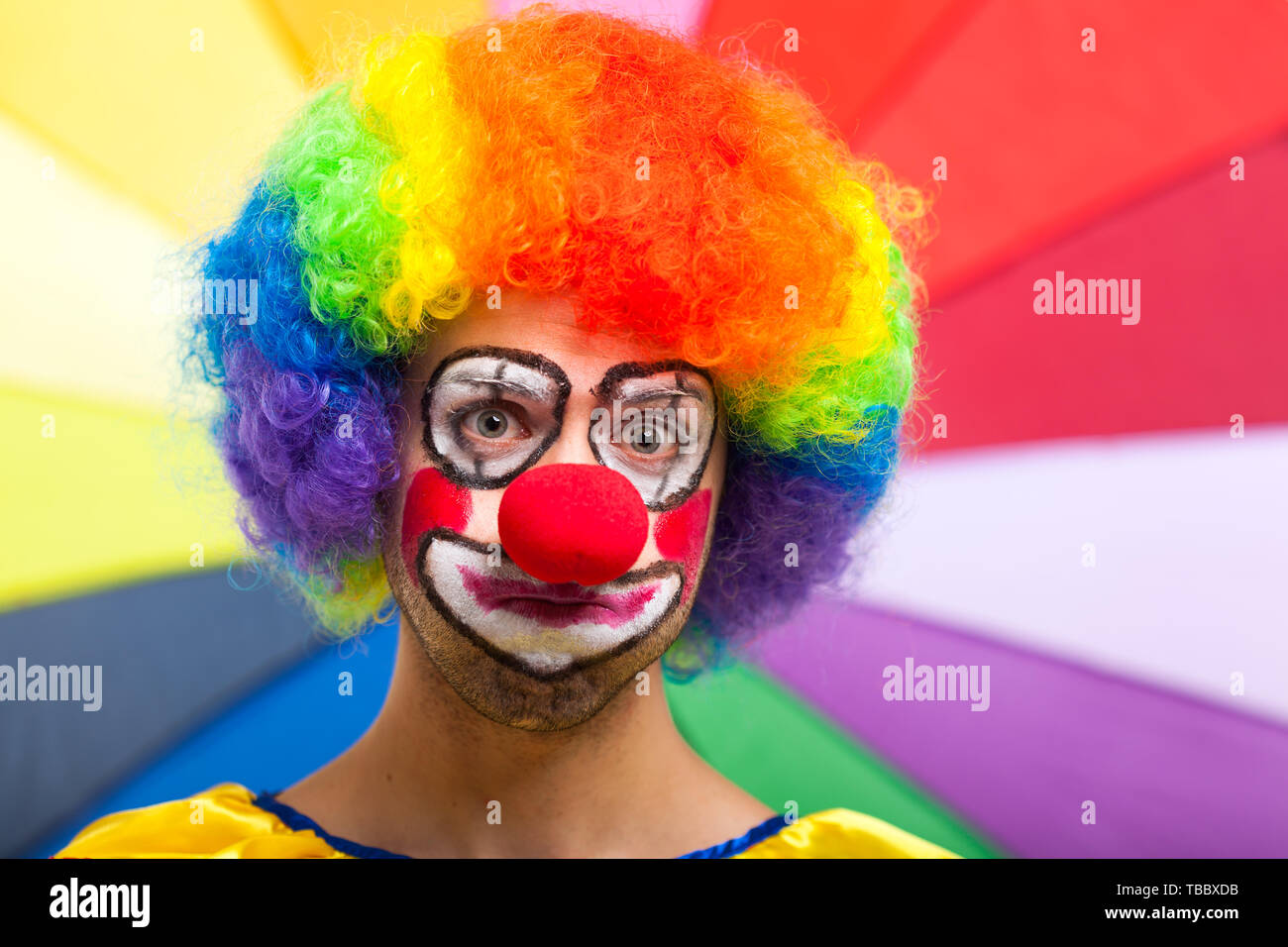 Colorful clown face Stock Photo - Alamy