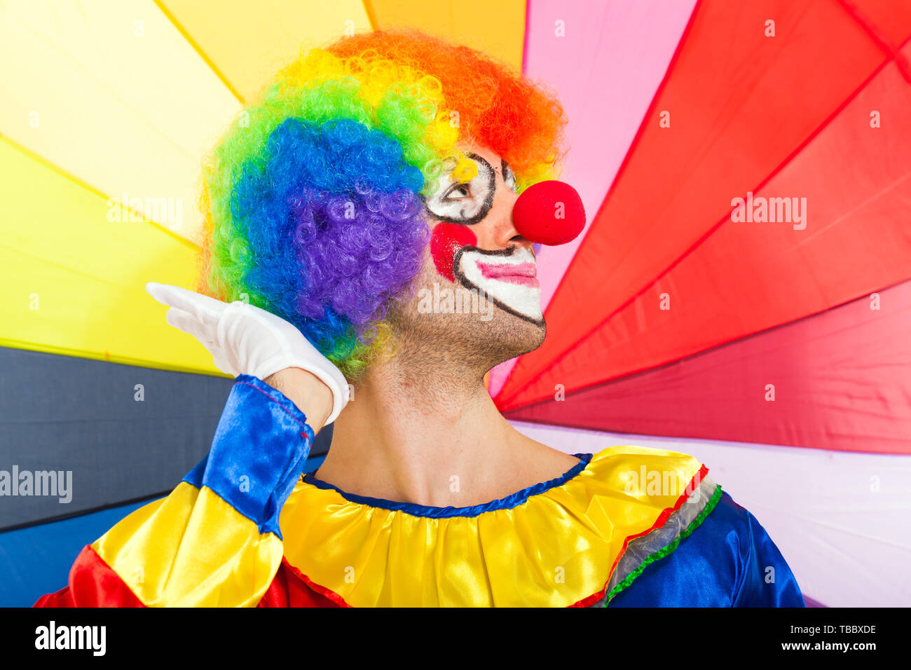 Colorful clown face Stock Photo - Alamy