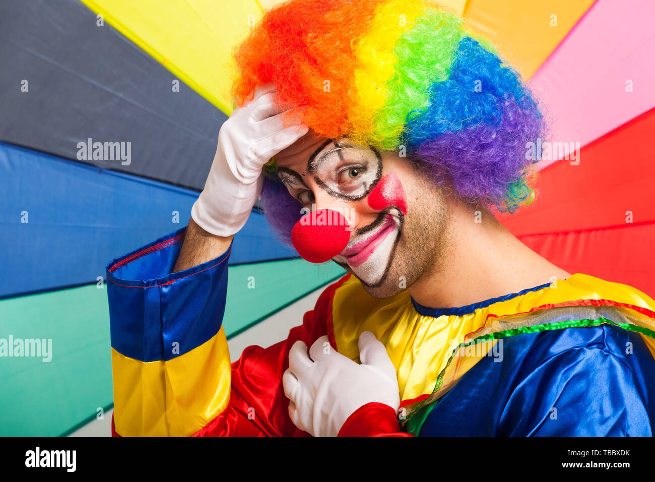 Colorful clown face Stock Photo - Alamy