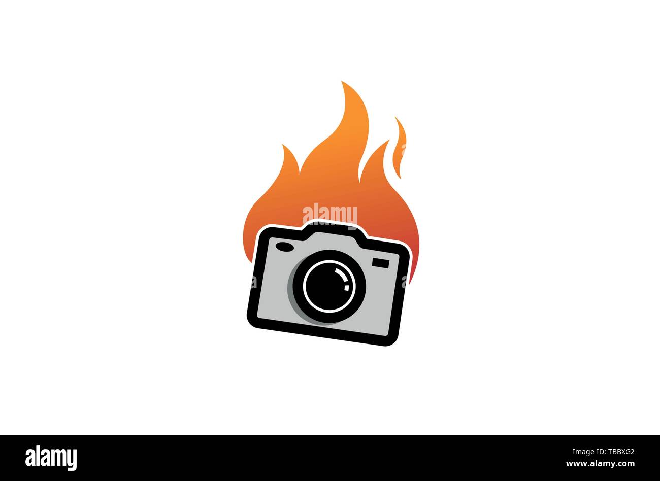 Creative Cute Abstract Camera Fire Logo Design Symbol Vector ...