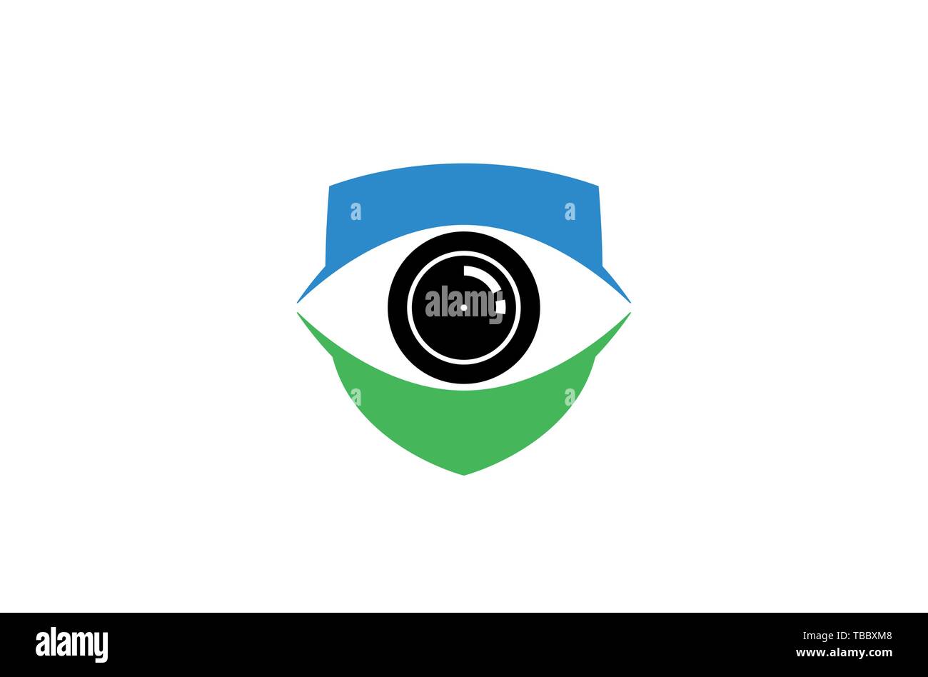 Creative Blue Shield Eye Vision Logo Design Symbol Vector Illustration ...