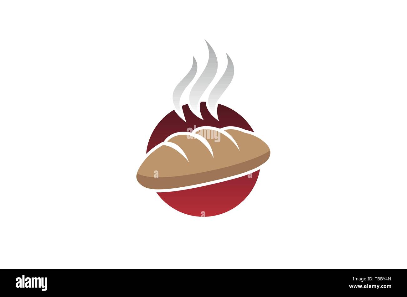 Creative Hot Bread Circle Logo Design Symbol Vector Illustration Stock ...