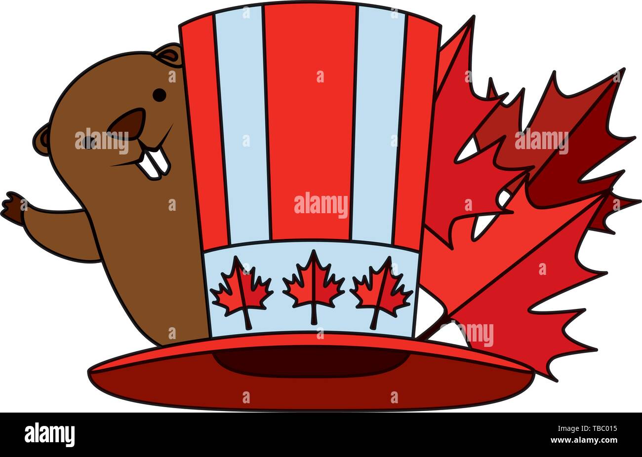 canadian tophat with leaf maple and beaver Stock Vector Image & Art - Alamy
