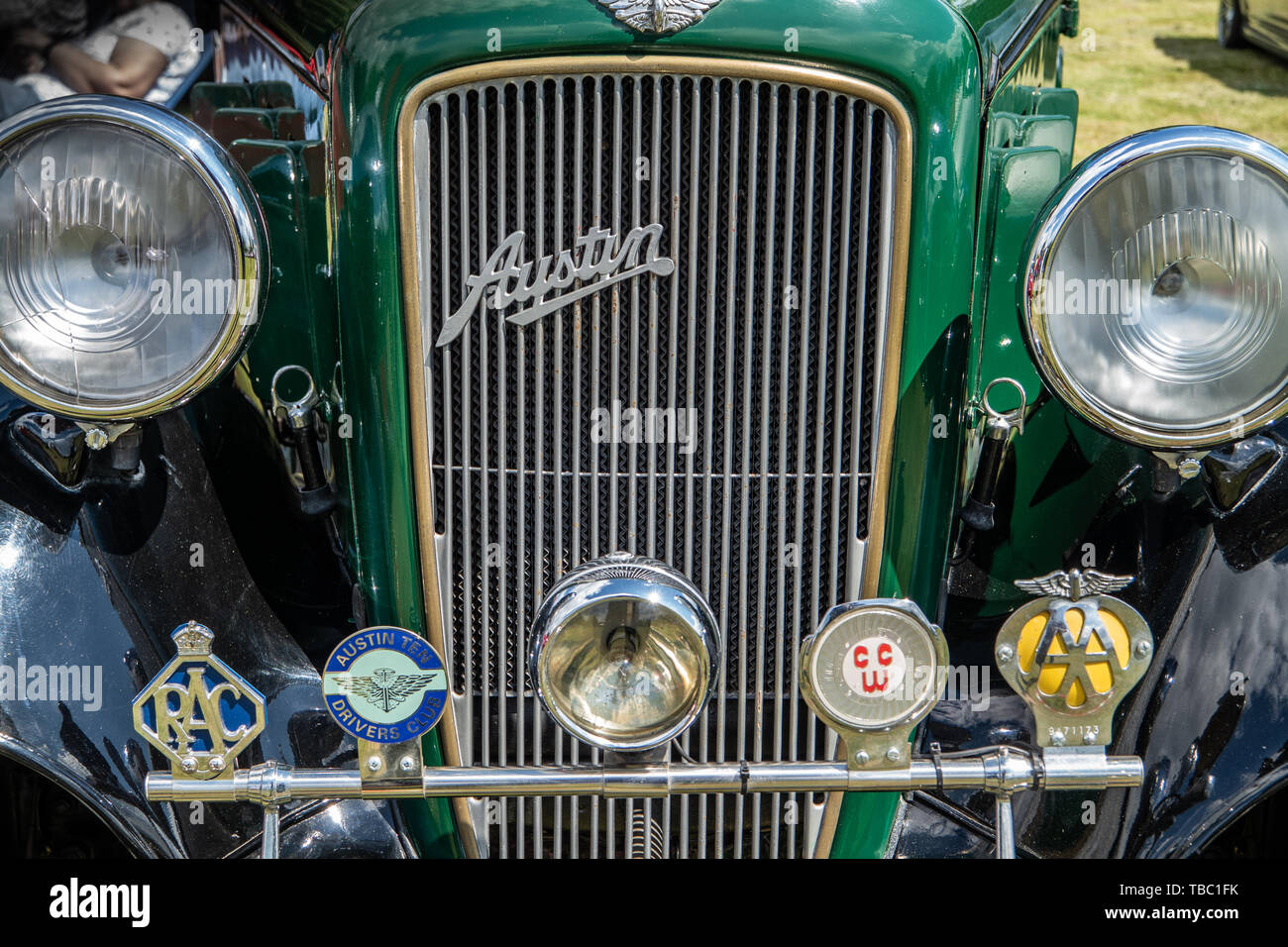 Austin Ten, front grill, green Stock Photo - Alamy