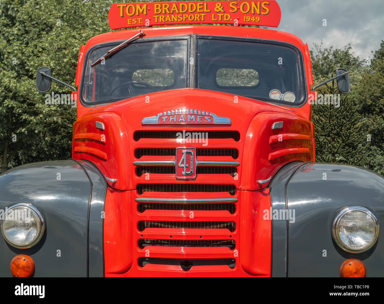 Thames 4 D truck red Stock Photo - Alamy