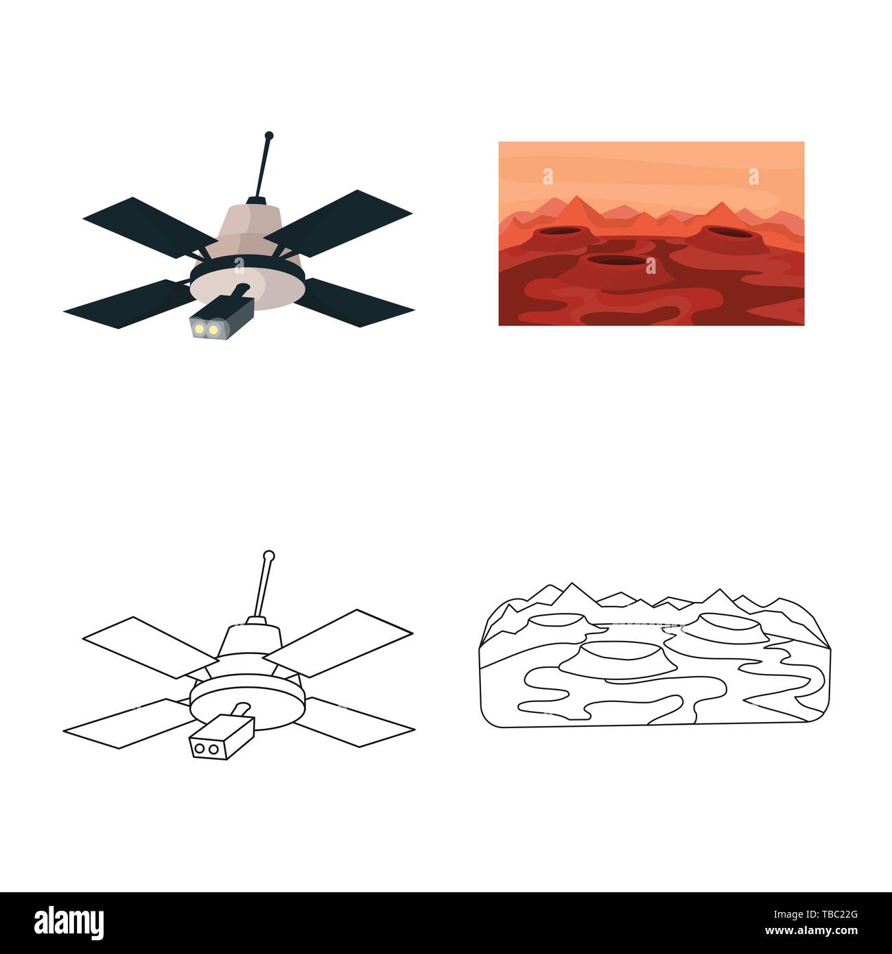 Vector design of astronomy and technology logo. Collection of astronomy ...