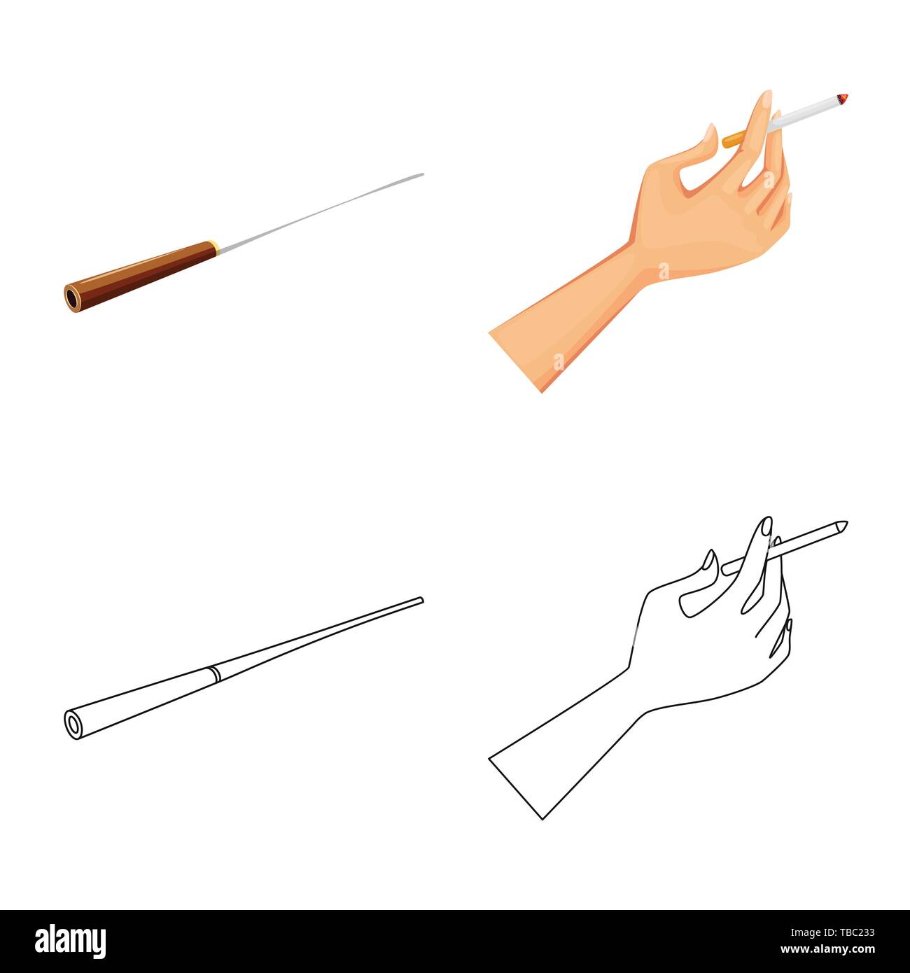 Vector illustration of refuse and stop sign. Set of refuse and habit ...
