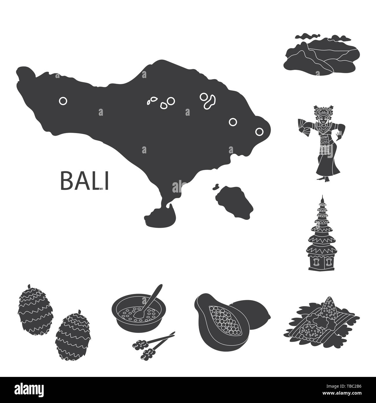 Vector design of and traditional icon. Set of and bali vector icon for ...