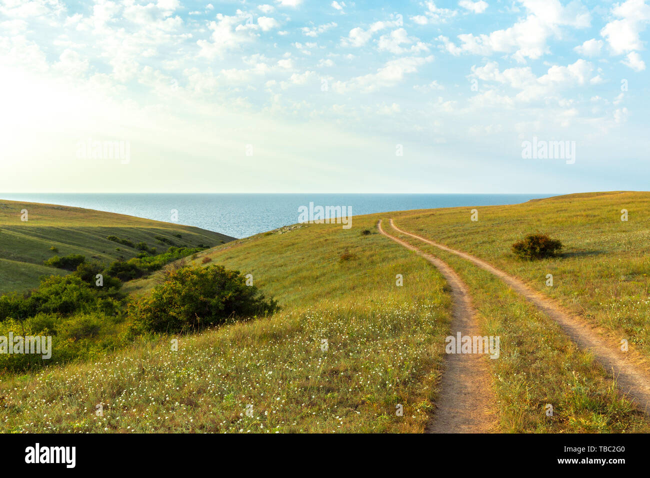 Blue sky and beautiful cloud. Plain landscape background Stock Photo ...