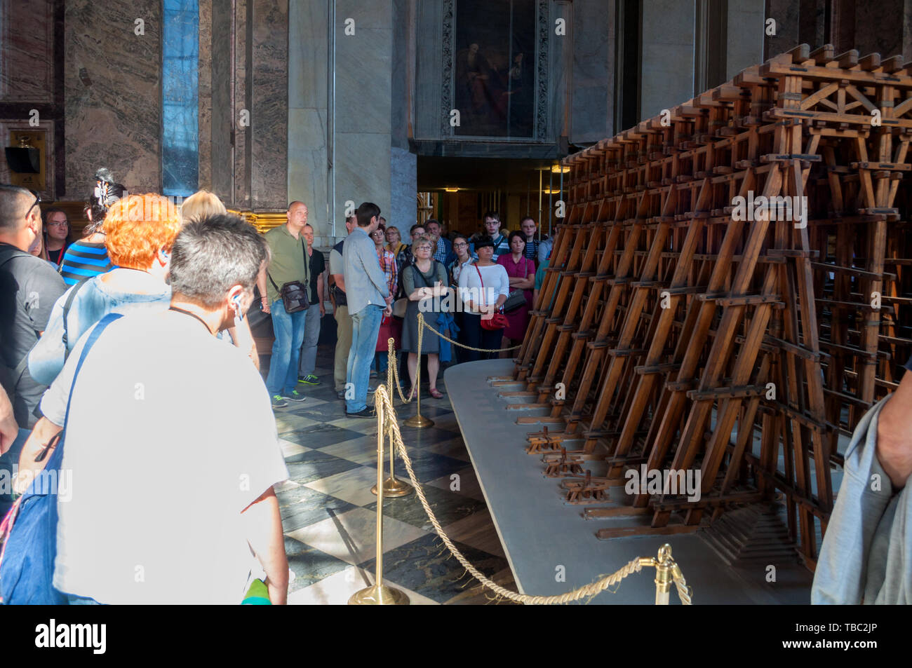 St Petersburg, Russia - August 17, 2017.Model of scaffolding, designed ...