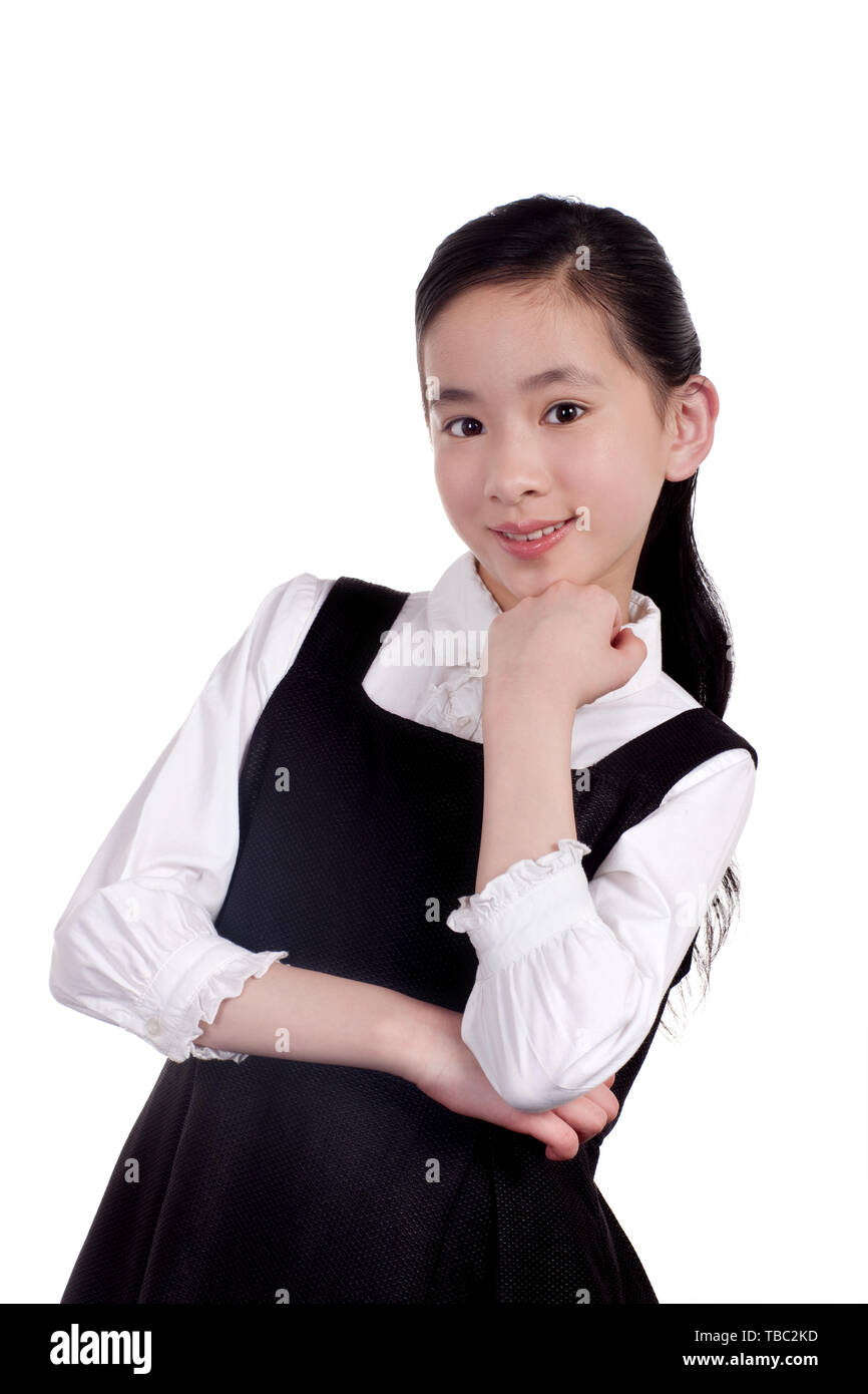 Happy expression of a girl Stock Photo - Alamy