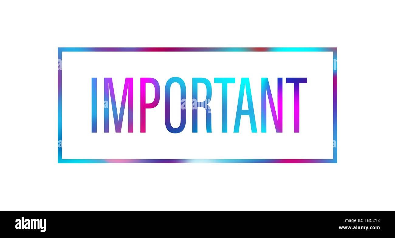 web logo with frame colored and text Important on white background ...