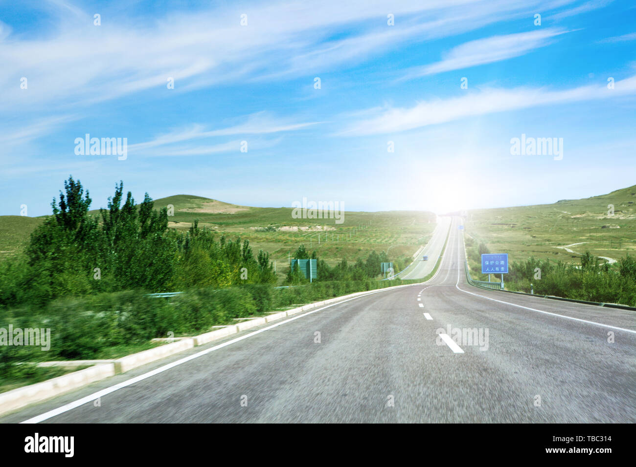 Road landscape no one to travel expressway guide sky asphalt hi-res ...