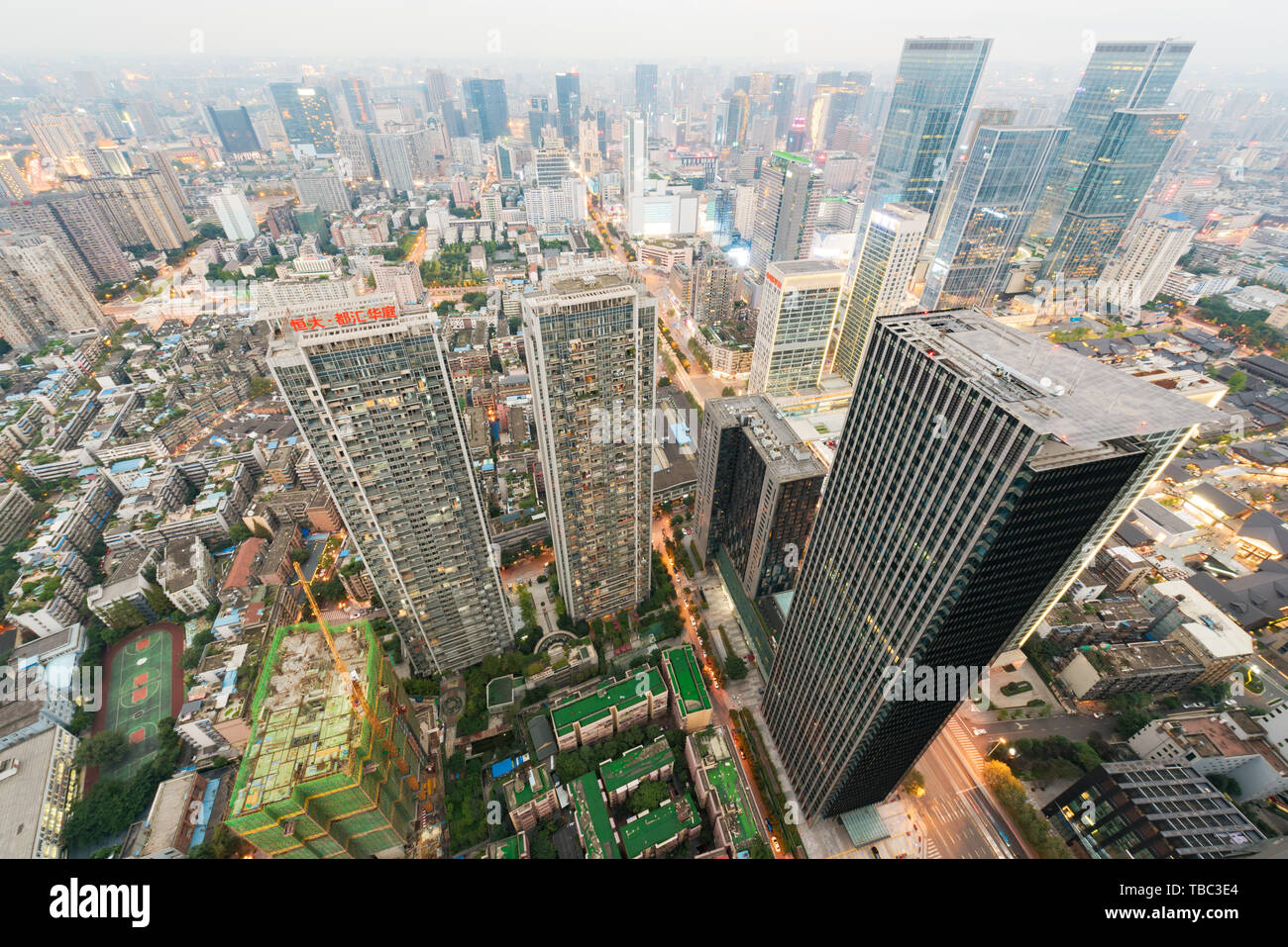 Chengdu city architecture overlooks Stock Photo - Alamy
