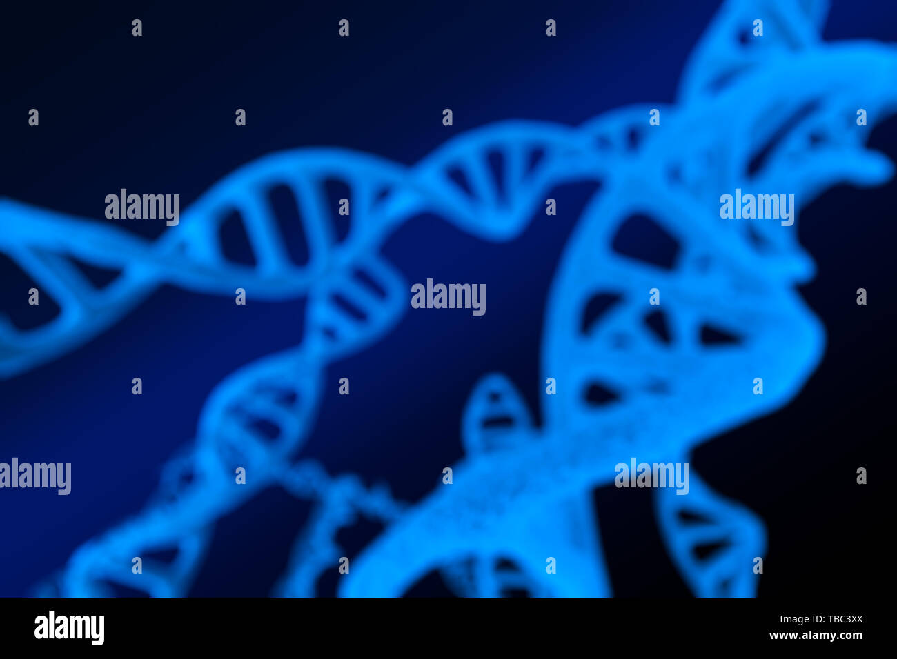 Three-dimensional modeling, blue DNA model Stock Photo - Alamy