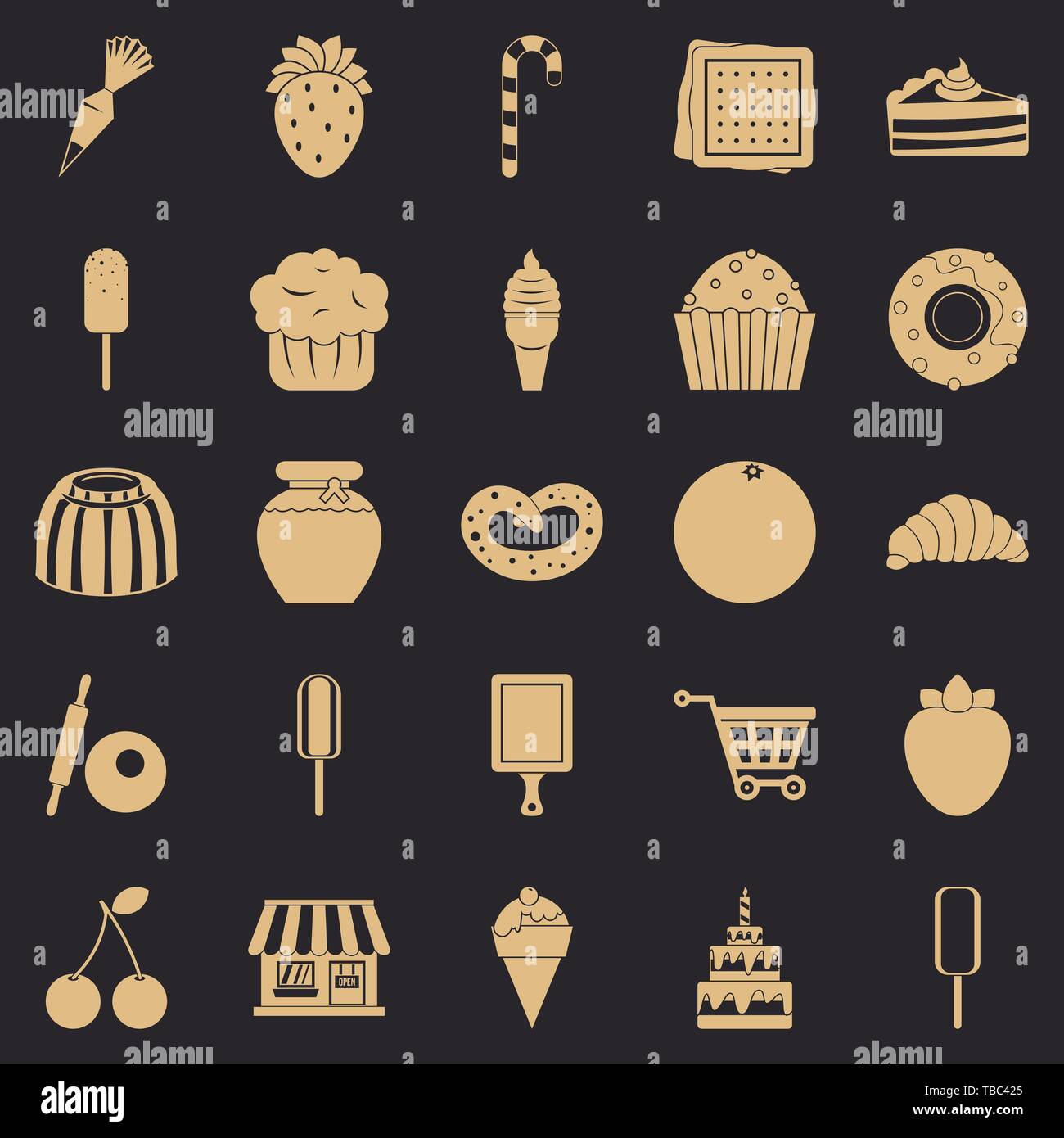 Sweet flavour icons set, simple style Stock Vector Image & Art - Alamy