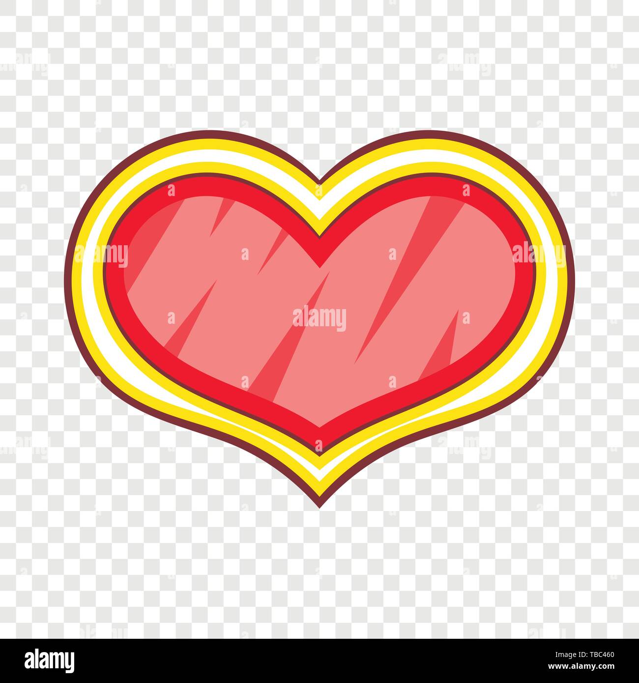 shield in the shape of heart icon, cartoon style Stock Vector Image ...