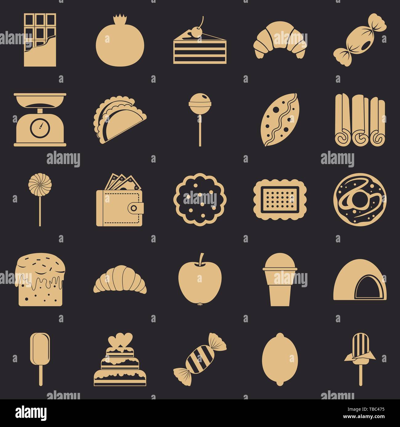 Ice cream parlor icons set, simple style Stock Vector Image & Art - Alamy
