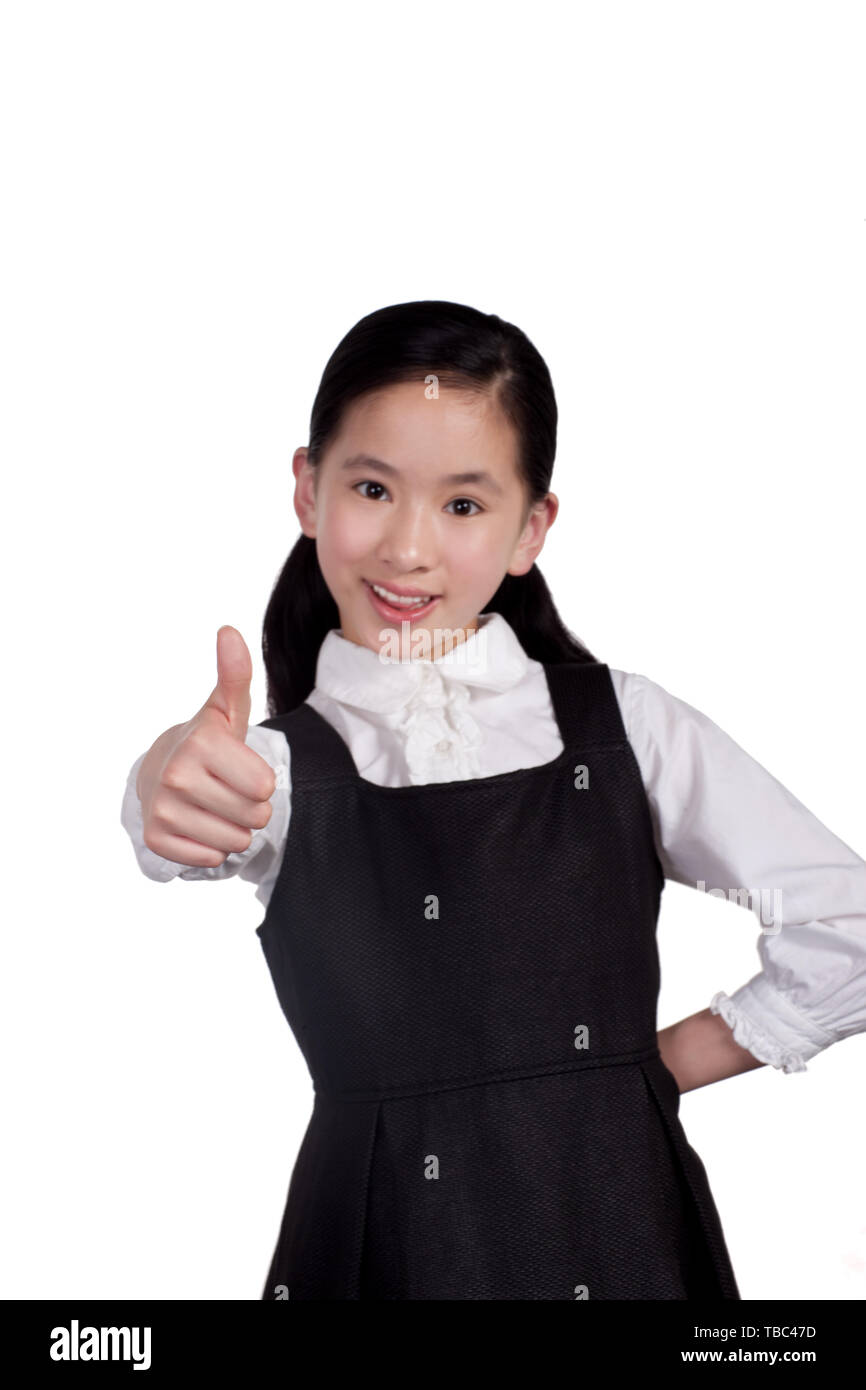 Happy girl 10 thumbs up hi-res stock photography and images - Alamy