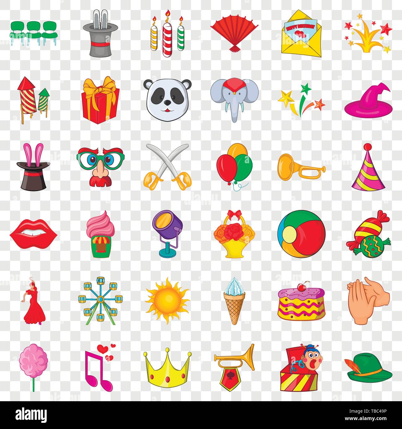 Carnival icons set, cartoon style Stock Vector Image & Art - Alamy