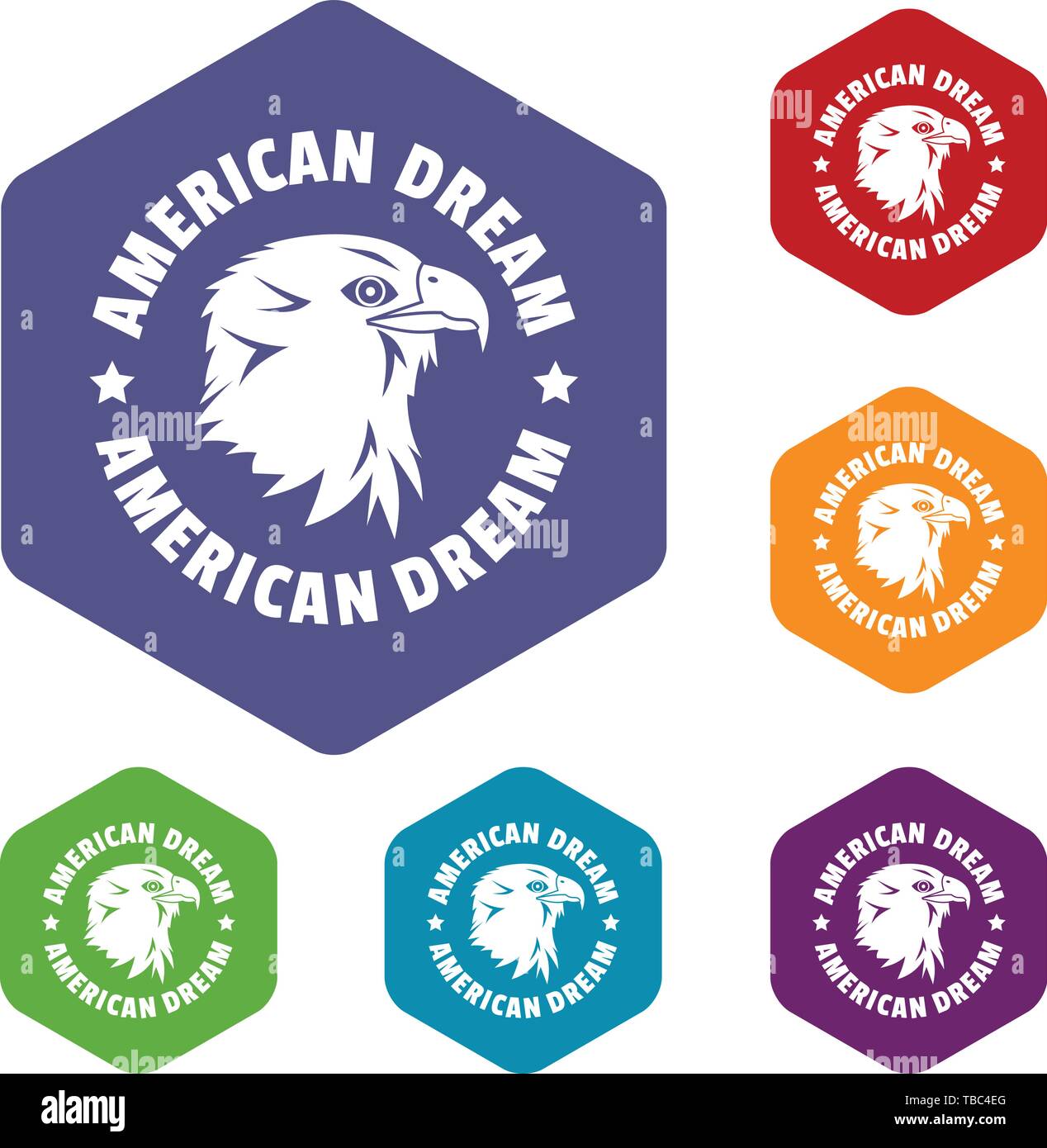 American dream eagle icons vector hexahedron Stock Vector Image & Art ...