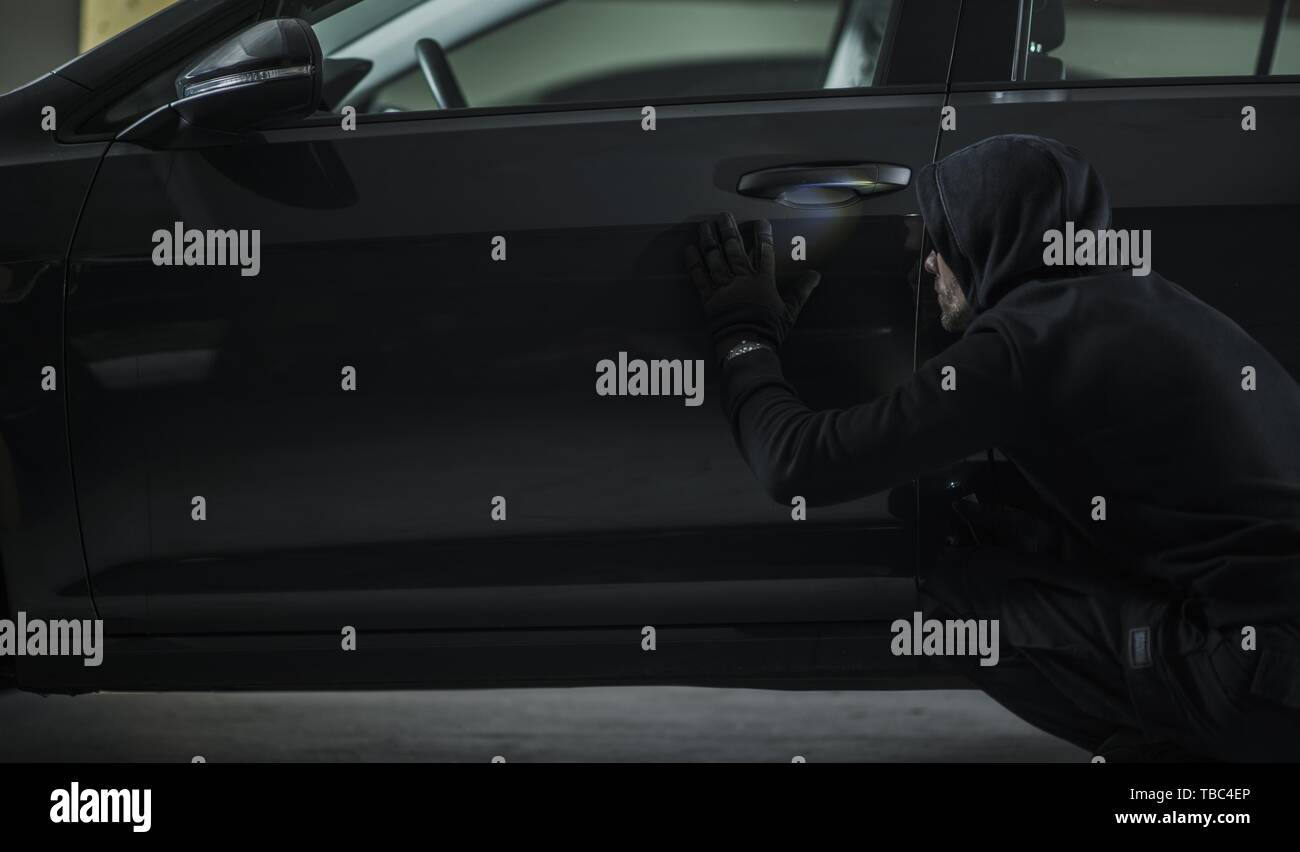 Black Guy Stealing A Car