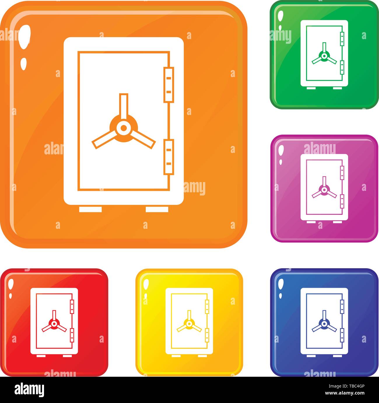 Safe icons set vector color Stock Vector Image & Art - Alamy