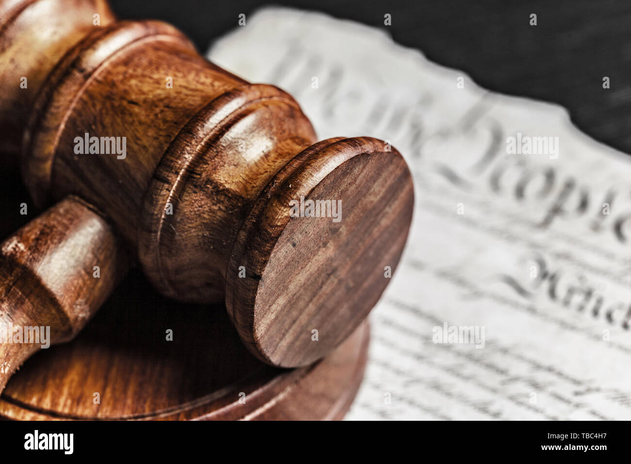 American Declaration of Independence and wooden gavel Stock Photo - Alamy