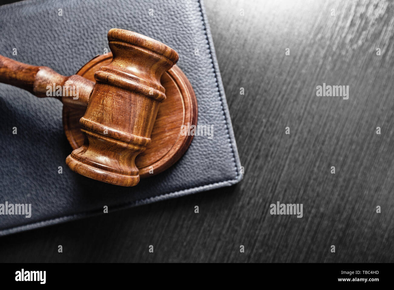 Judge's Gavel over black background Stock Photo - Alamy