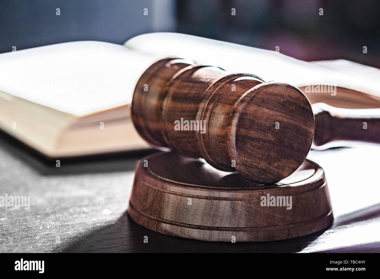 Judge's Gavel over black background Stock Photo - Alamy