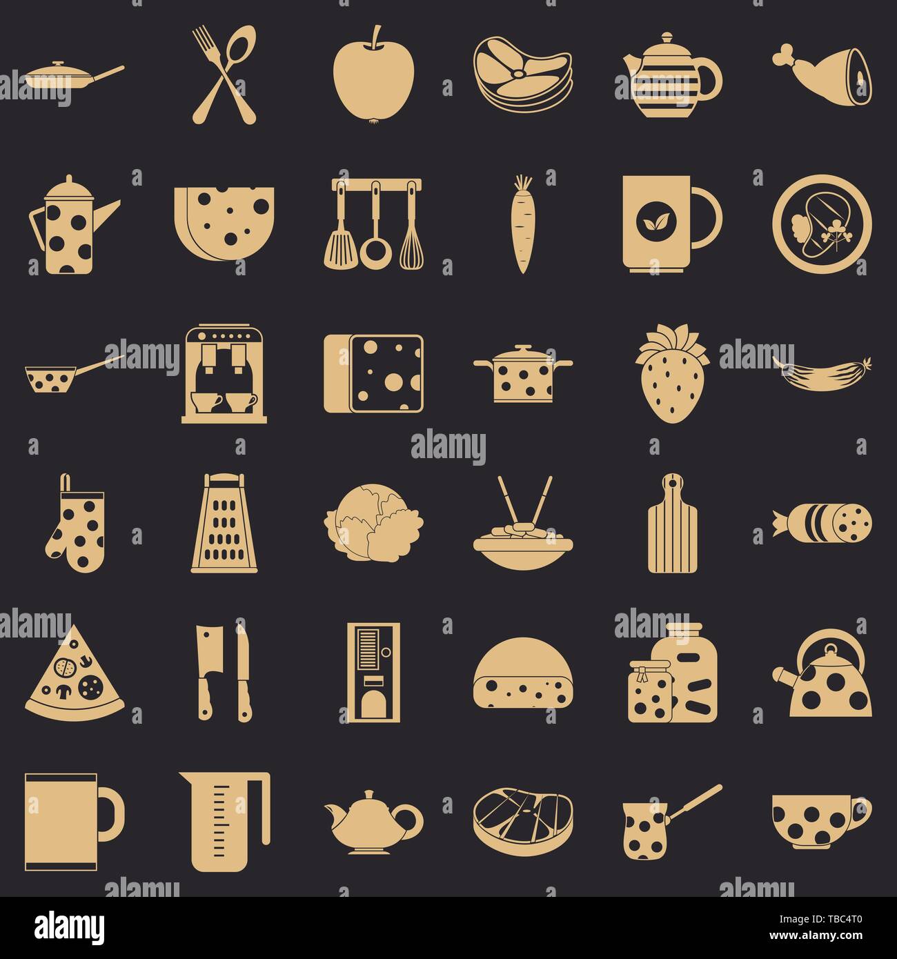 Restaurant icons set, simple style Stock Vector Image & Art - Alamy