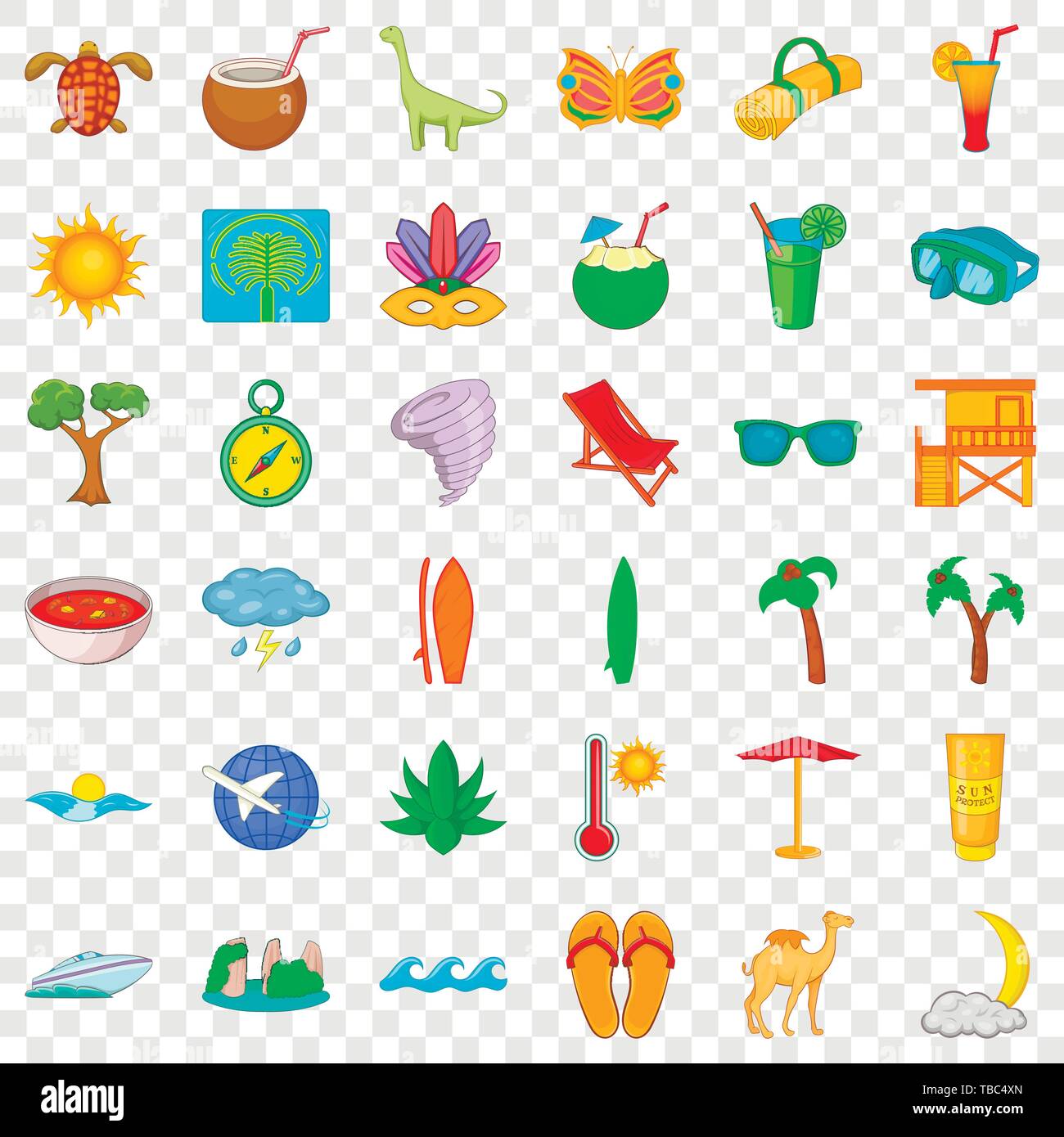 Nature icons set, cartoon style Stock Vector Image & Art - Alamy