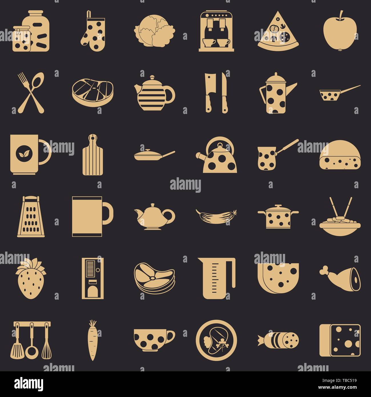 Cooking icons set, simple style Stock Vector Image & Art - Alamy