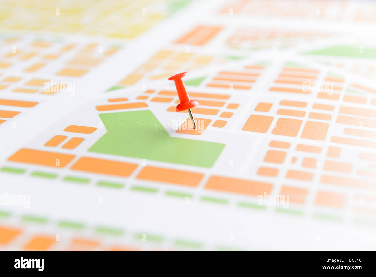 Pin on map, closeup Stock Photo - Alamy