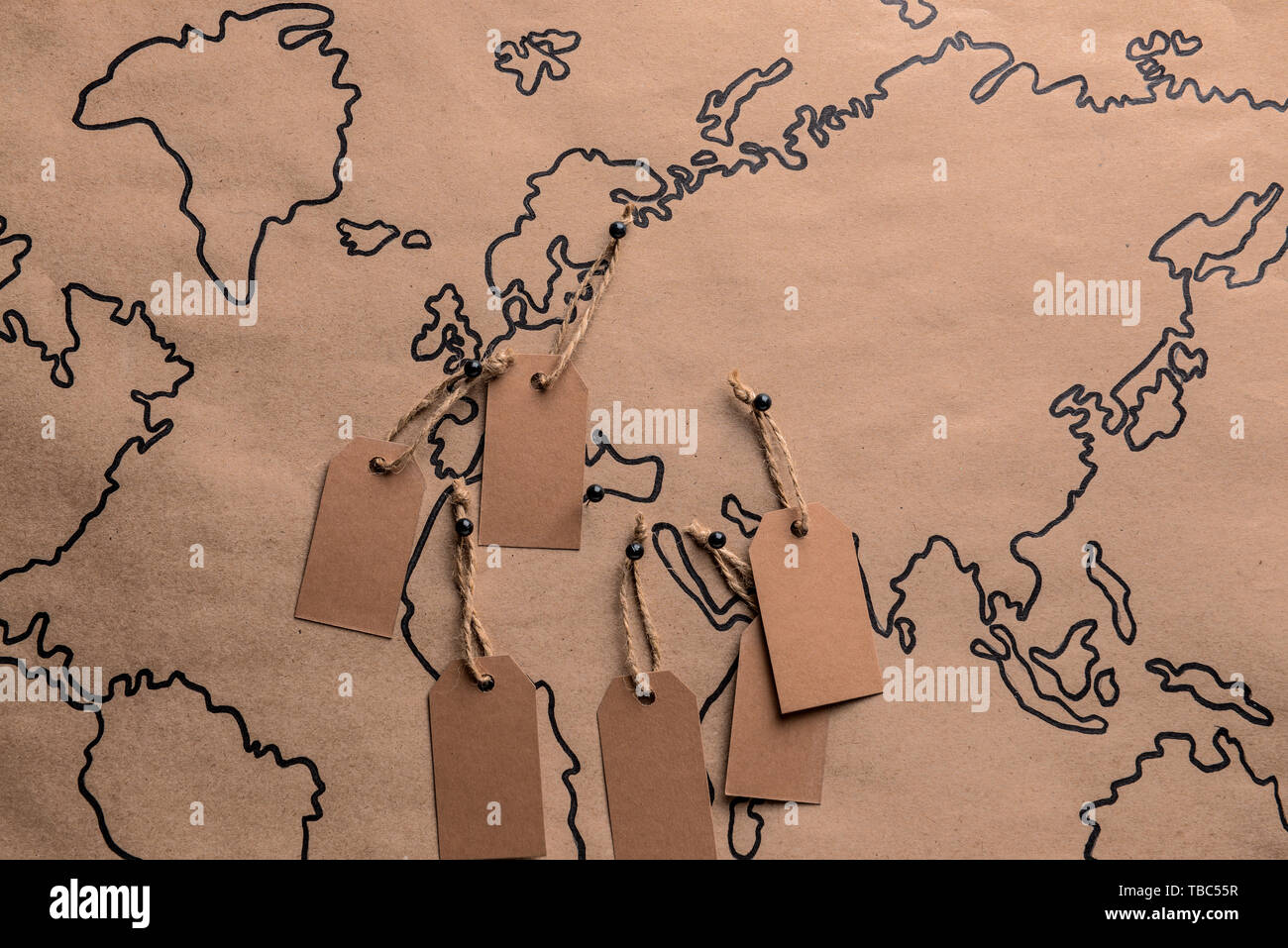 Map pins map vintage hi-res stock photography and images - Alamy