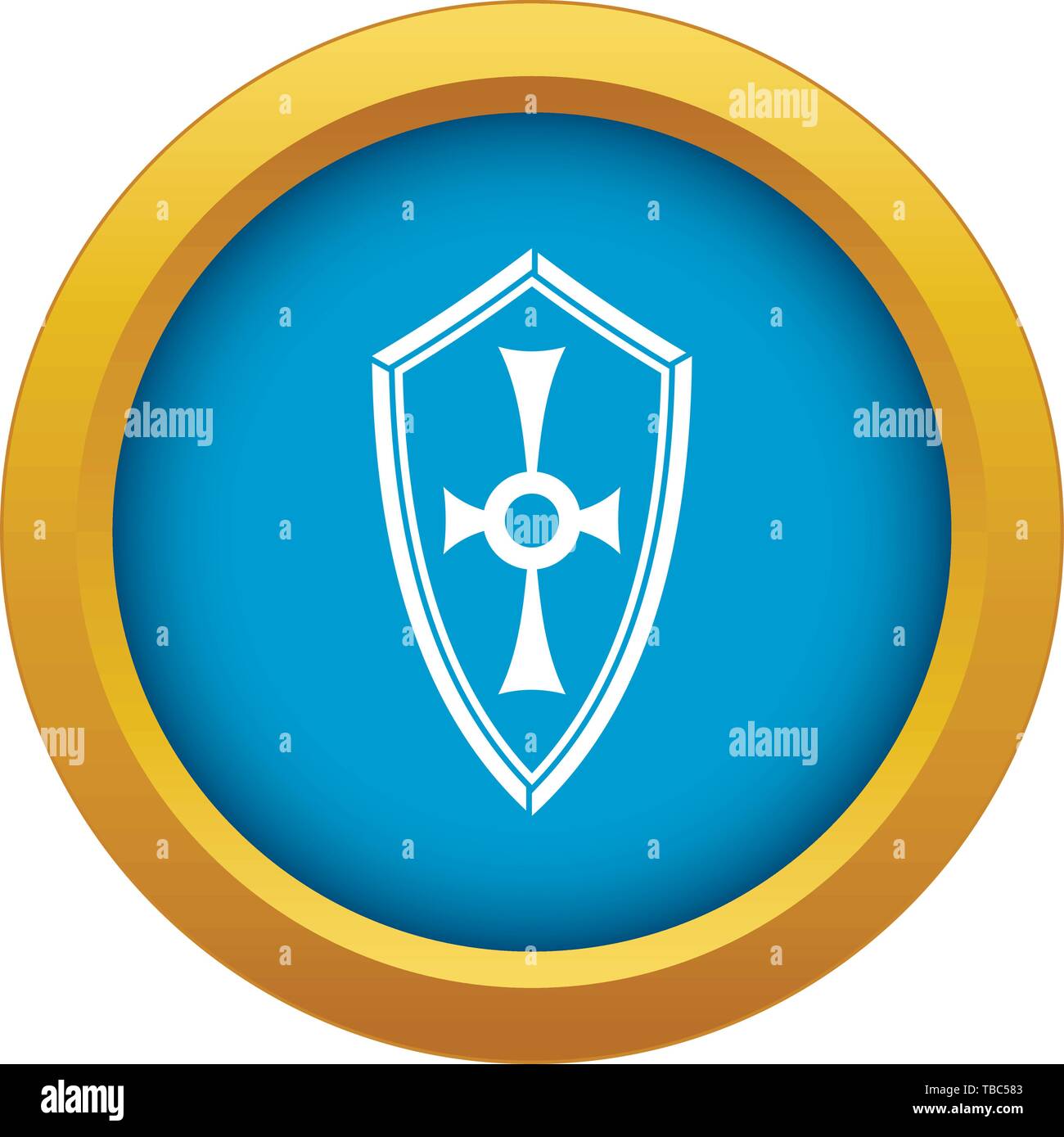 Shield icon blue vector isolated Stock Vector Image & Art - Alamy