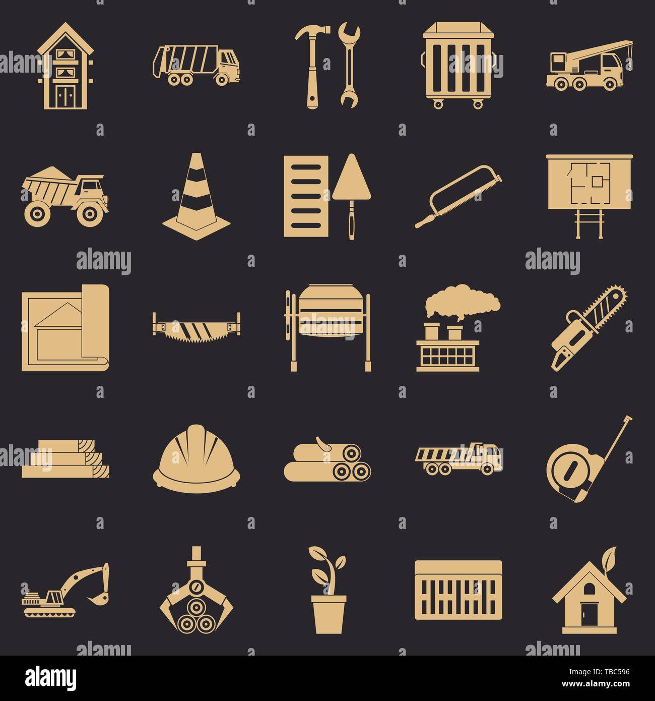 Sturdy house icons set, simple style Stock Vector Image & Art - Alamy
