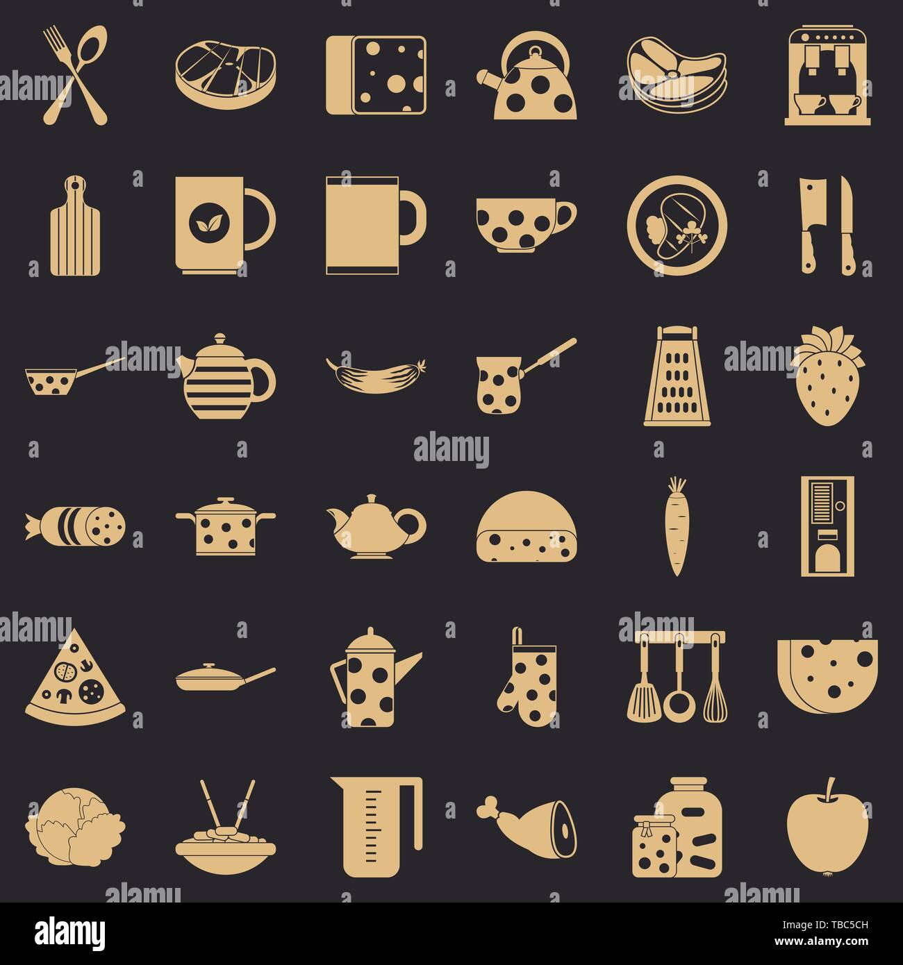 Preparation icons set, simple style Stock Vector Image & Art - Alamy