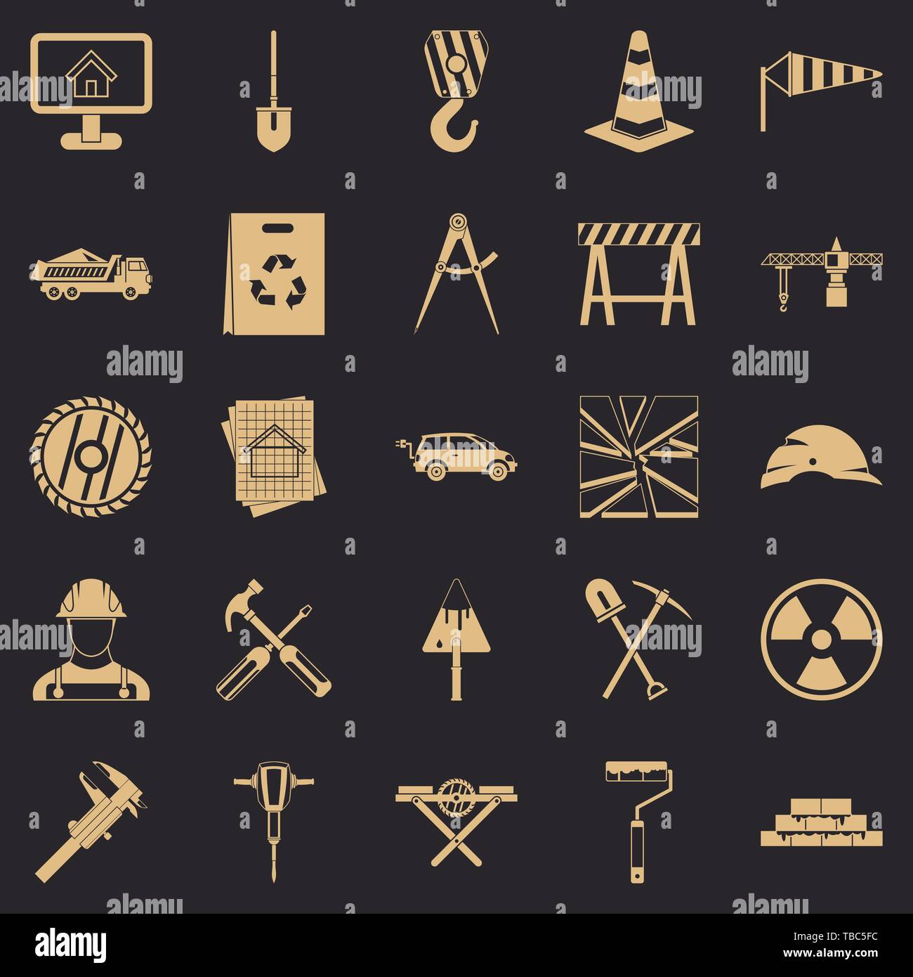 Counting material icons set, simple style Stock Vector Image & Art - Alamy