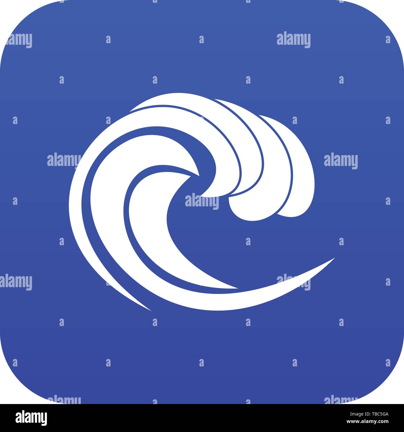 Wave of sea tide icon digital blue Stock Vector Image & Art - Alamy