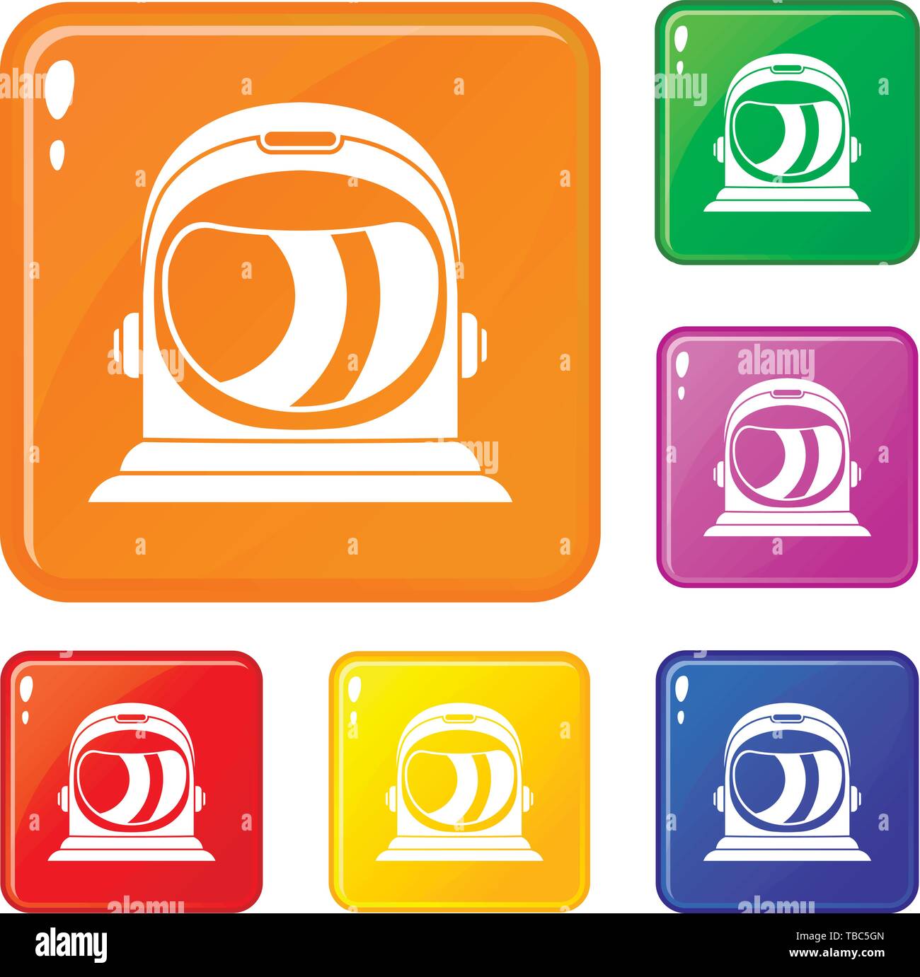 Space helmet icons set vector color Stock Vector Image & Art - Alamy