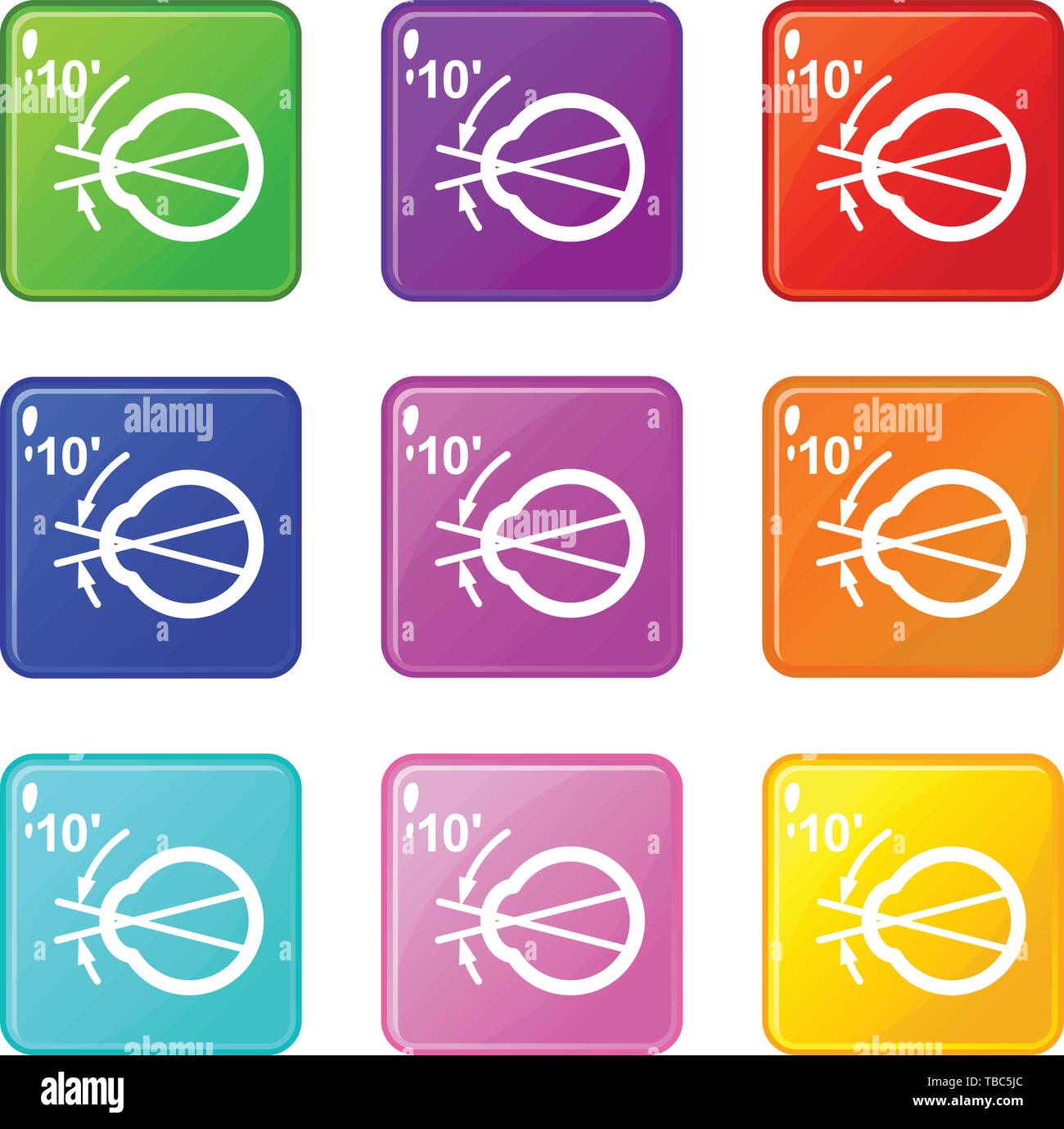 Vision angle icons set 9 color collection Stock Vector Image & Art - Alamy